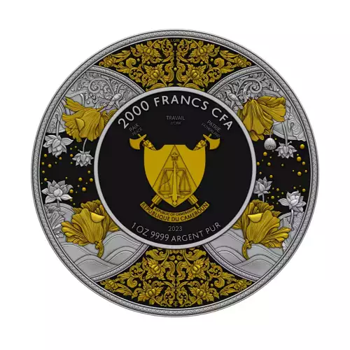 2023 Cameroon Durga Dark Gilded 1 oz Silver Coin (999 Mintage ...