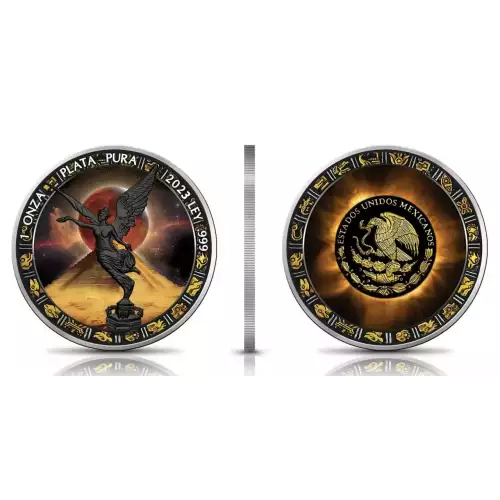 2023 Mexico Libertad Aztec Eclipse Edition 1 oz Silver Coin (Mintage ...