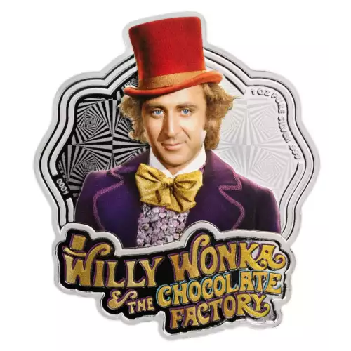 2024 1oz Samoa Willy Wonka With Golden Ticker .999 Silver Coin ...