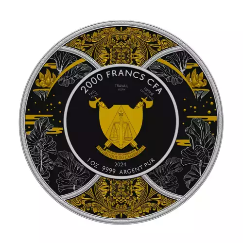 2024 Cameroon Durga Dark Gilded 1 oz Silver Coin (999 Mintage ...